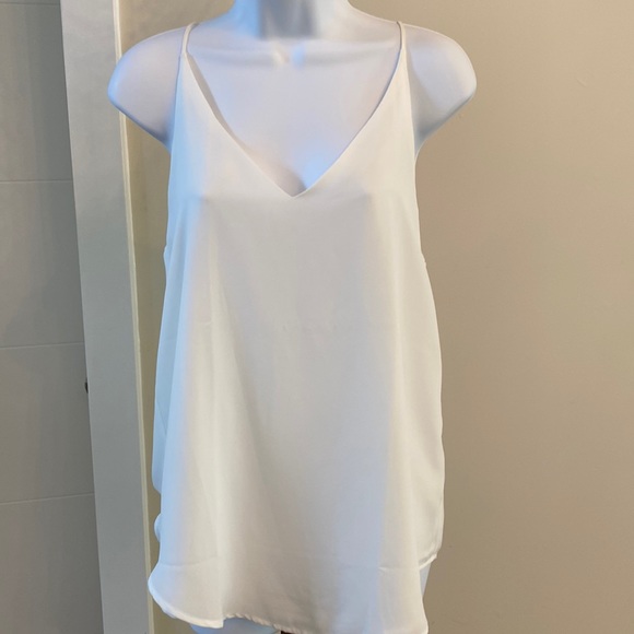 Tops | Cream Silk Racerback Cami Size Small | Poshmark